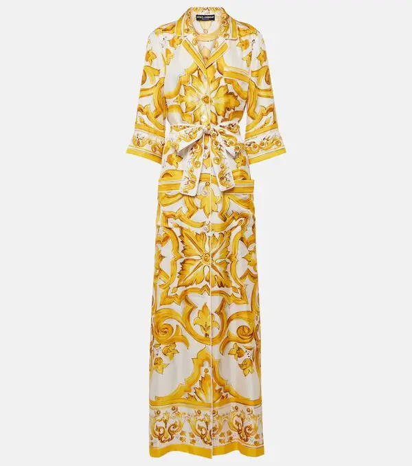 Dolce & Gabbana Majolica Print Silk Twill Maxi Dress - Multicoloured