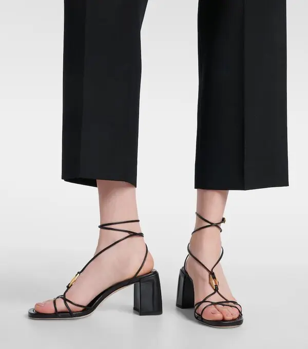 JIMMY CHOO Onyxia 70 Leather Sandals