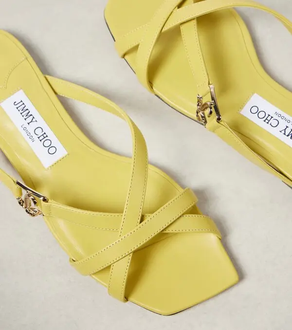 JIMMY CHOO Jess Leather Flat Sandals