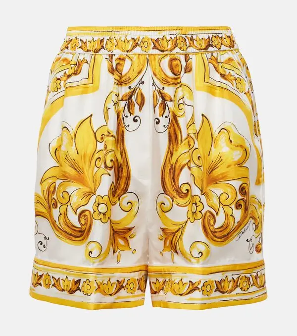 Dolce & Gabbana Majolica Printed Silk Shorts - Multicoloured