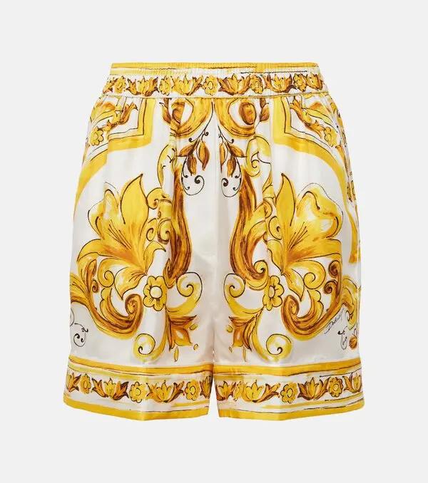 Dolce & Gabbana Majolica Printed Silk Shorts - Multicoloured