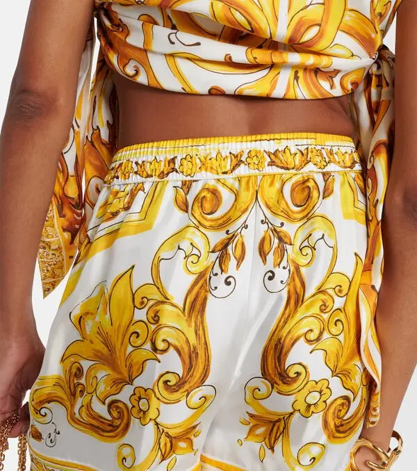 Dolce & Gabbana Majolica Printed Silk Shorts