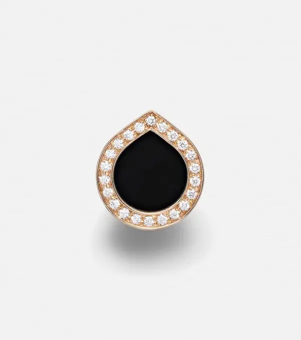 REPOSSI Antifer 18kt Rose Gold Single Earring With Onyx And Diamonds - Multicoloured