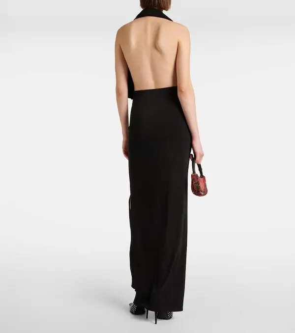 Magda Butrym Draped Halterneck Jersey Gown