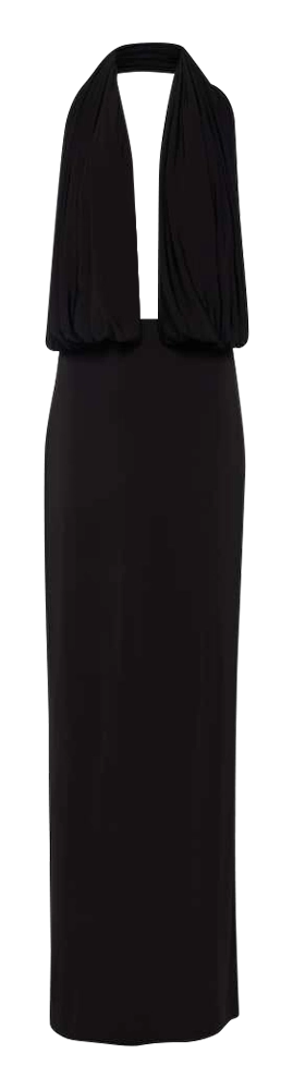 Magda Butrym Draped Halterneck Jersey Gown - Black