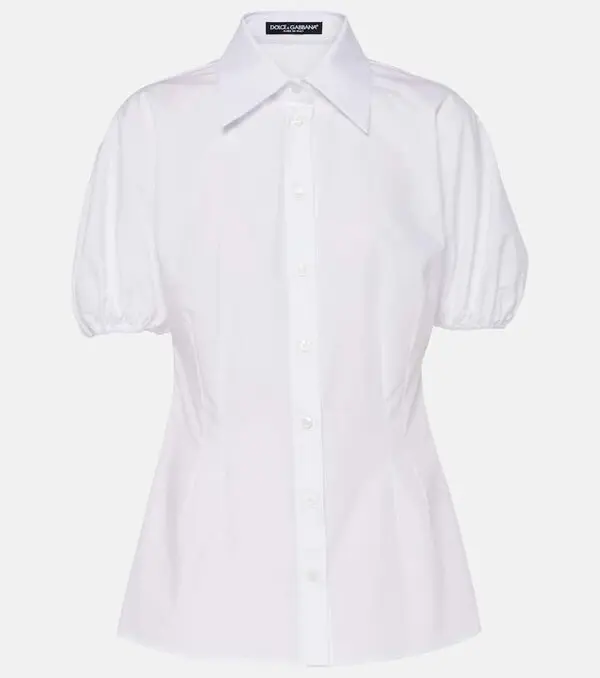 Dolce & Gabbana Cotton Poplin Puff-sleeve Blouse