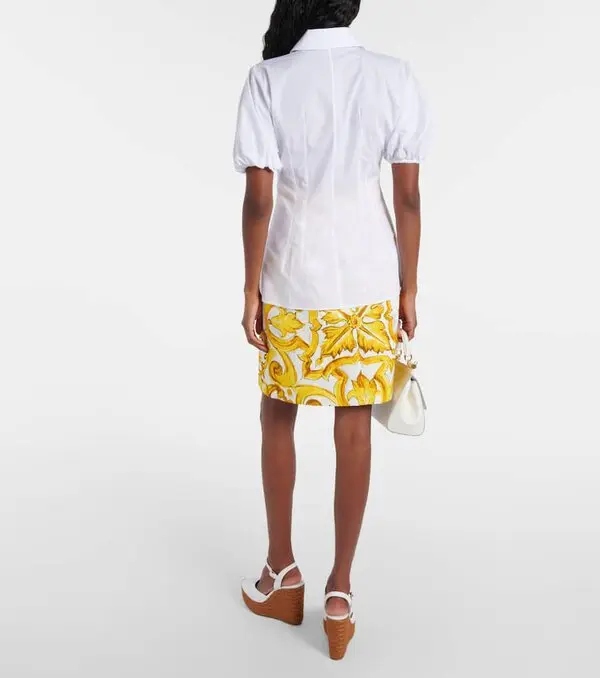Dolce & Gabbana Cotton Poplin Puff-sleeve Blouse