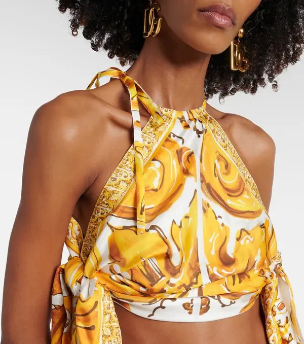 Dolce & Gabbana Majolica Print Silk Top