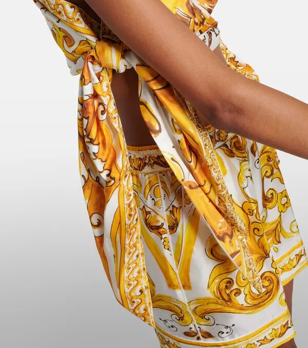 Dolce & Gabbana Majolica Print Silk Top