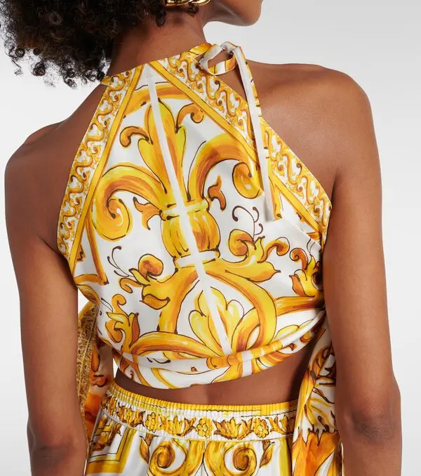 Dolce & Gabbana Majolica Print Silk Top