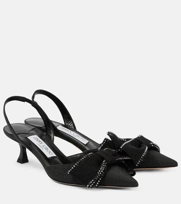JIMMY CHOO Brook 50 Embellished Slingback Pumps - Black