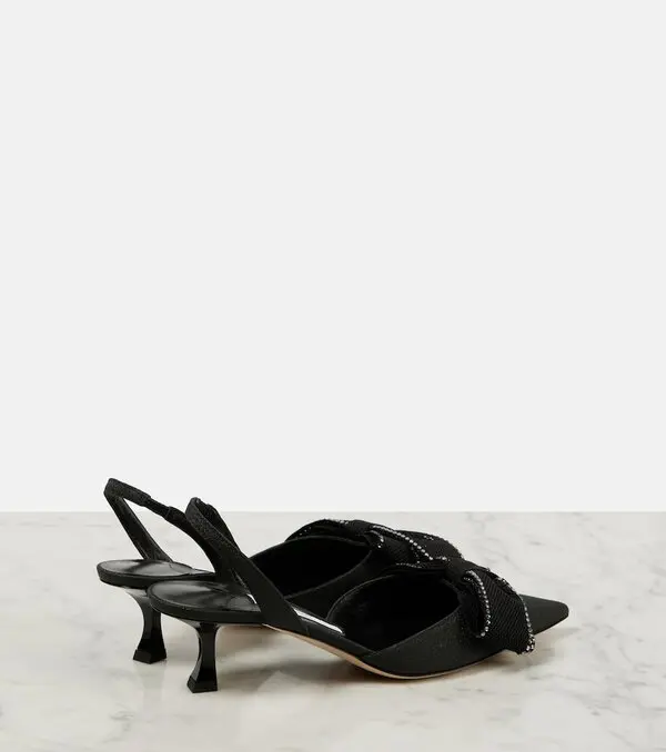 JIMMY CHOO Brook 50 Embellished Slingback Pumps - Black