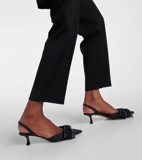 JIMMY CHOO Brook 50 Embellished Slingback Pumps - Black