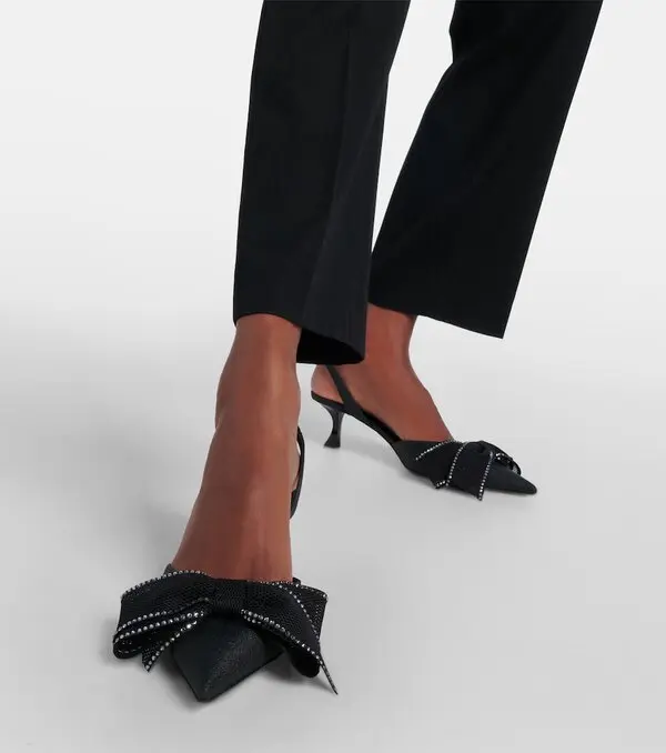 JIMMY CHOO Brook 50 Embellished Slingback Pumps - Black