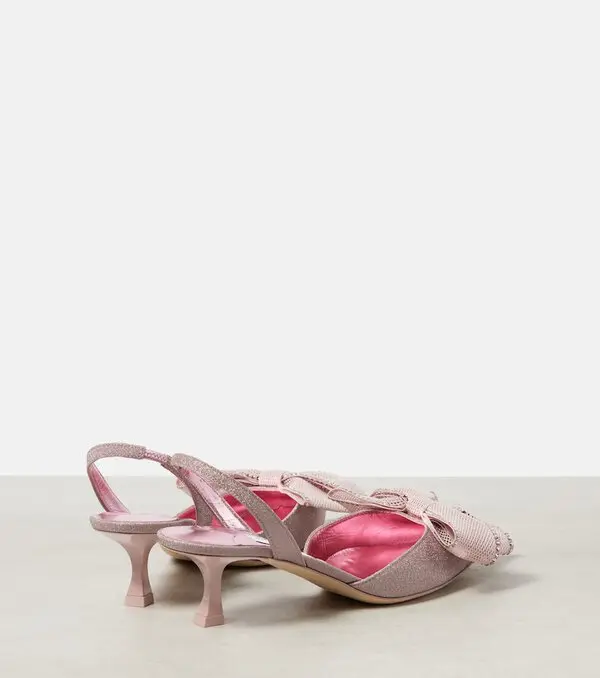 JIMMY CHOO Brook 50 Glitter Slingback Pumps - Pink