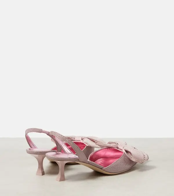 JIMMY CHOO Brook 50 Glitter Slingback Pumps - Pink