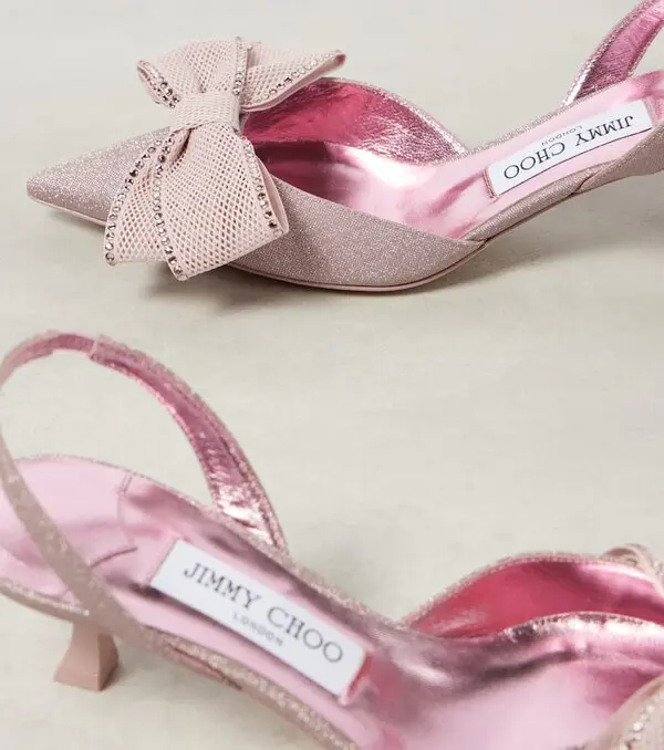JIMMY CHOO Brook 50 Glitter Slingback Pumps - Pink