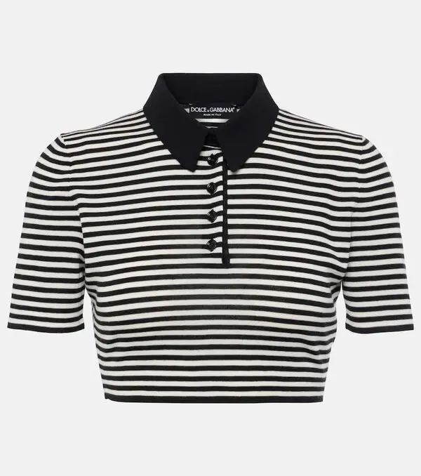 Dolce & Gabbana Cropped Wool Polo Shirt