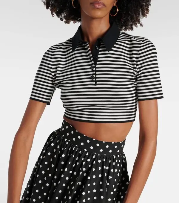 Dolce & Gabbana Cropped Wool Polo Shirt