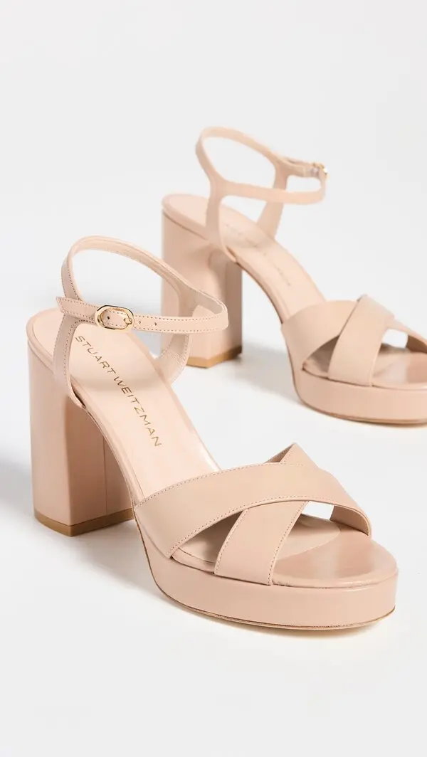 STUART WEITZMAN Dayna Platform Sandals - Adobe