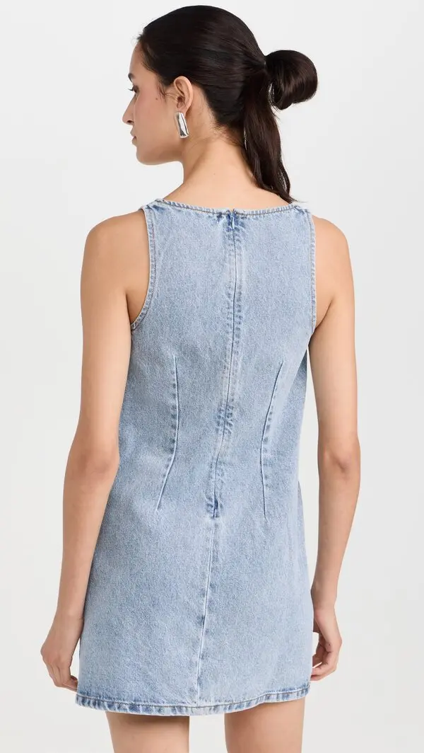 Self-Portrait Square Rhinestone Denim Mini Dress In Light Blue - 40% Off |  Editorialist