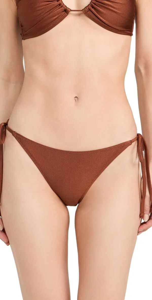 GANNI Shine Swim String Bikini Bottoms