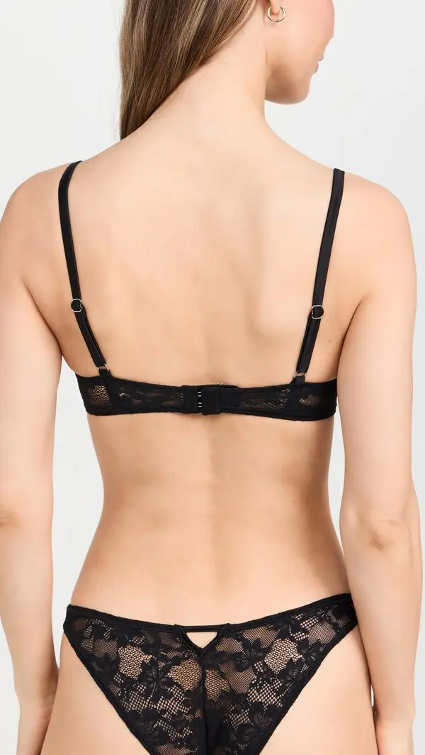 FLEUR DU MAL Le Stretch Lace Demi Bra - Black