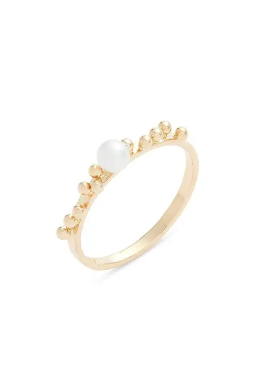 POPPY FINCH Scattered Bubble Cultured Pearl Ring - Pearl/ 14k Yellow Gold