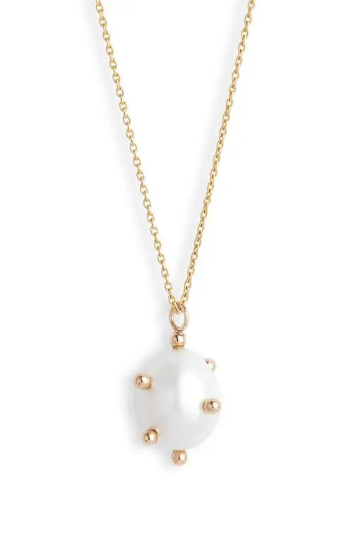 POPPY FINCH Bubble Cultured Pearl Pendant Necklace - Gold
