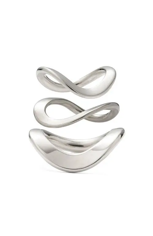 Lady Grey Raia Set Of 3 Stacking Rings - Silver