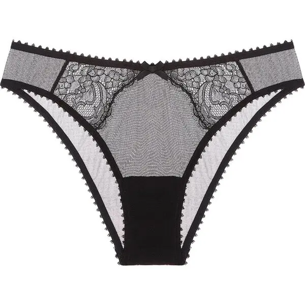 JOURNELLE Chiara Mesh Bikini Briefs - Noir
