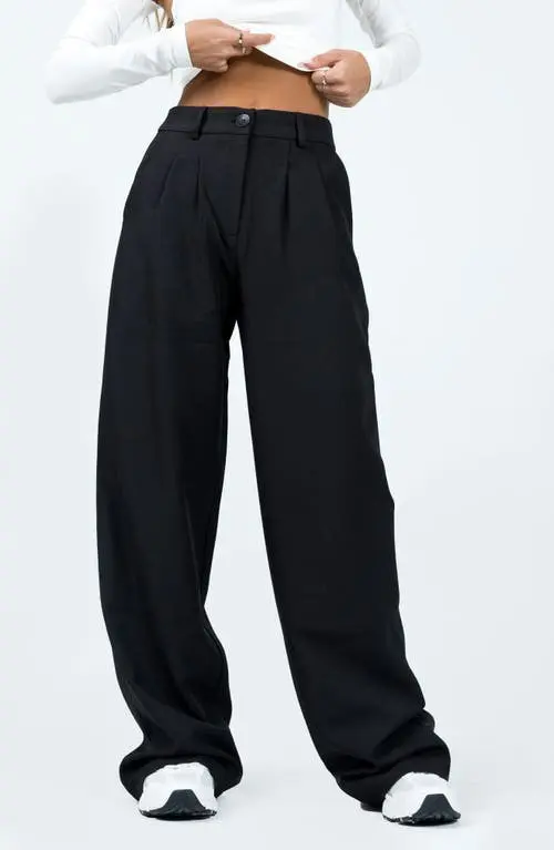 Princess Polly Archer Wide Leg Pants - Black