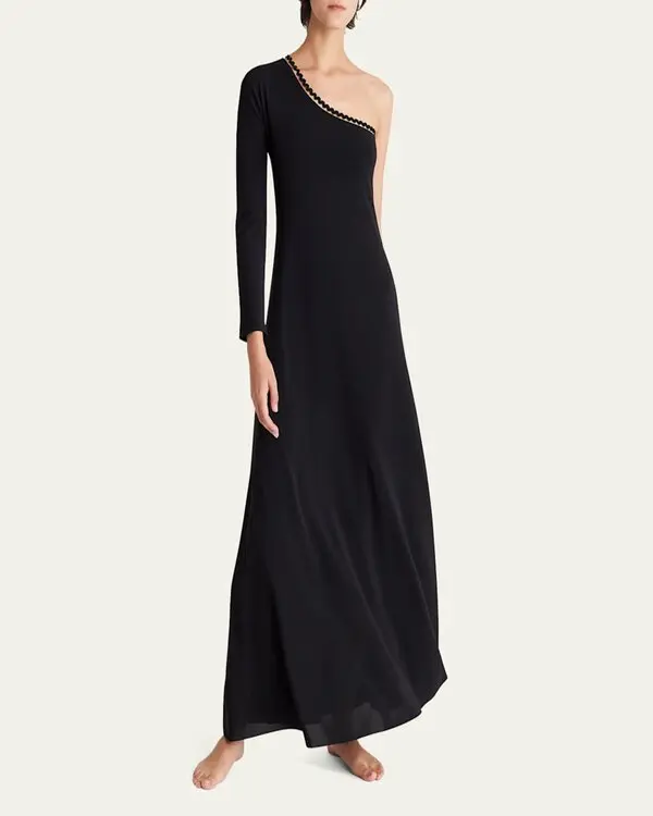 ERES One-shoulder Ric Rac-trim Long Dress