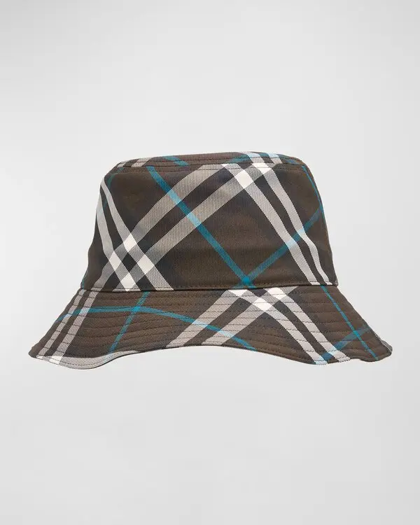 Burberry Check Bucket Hat - Black