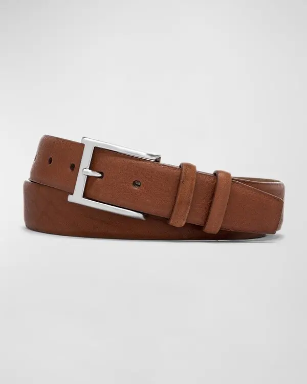 W.KLEINBERG Pebbled Bison Leather Belt