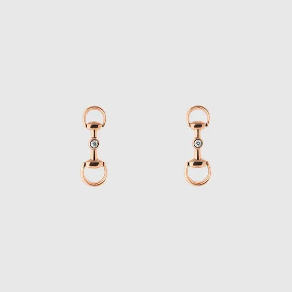Gucci Horsebit Diamond 18k Earrings - Gold
