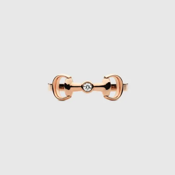Gucci Horsebit 18k Ring With Diamond - Gold