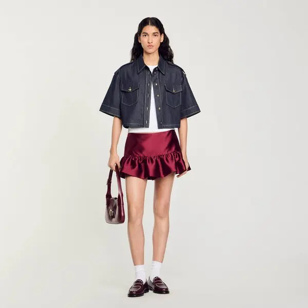 Sandro Satin Mini Skort
