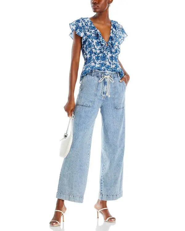 Rails Ryan Drawstring Wide Leg Jeans - Faded Indigo