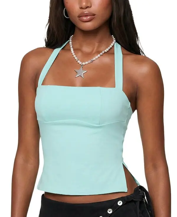 EDIKTED Dara Halter Top - Aqua