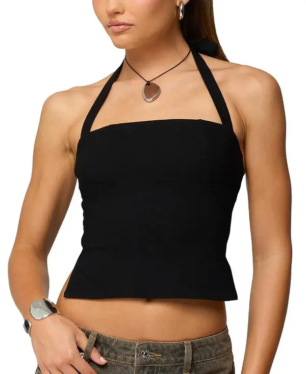 EDIKTED Dara Halter Top - Black