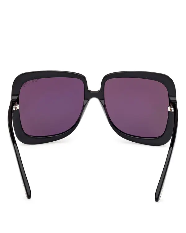 TOM FORD 59mm Square Frame Sunglasses - Black/gray Solid