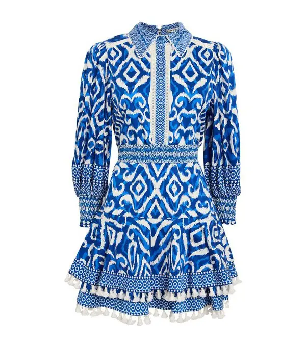 alice and olivia loryn embroidered mini shirt dress ALICE + OLIVIA Loryn Embroidered Dress