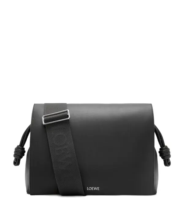 Loewe Leather Flamenco Satchel Bag - Black
