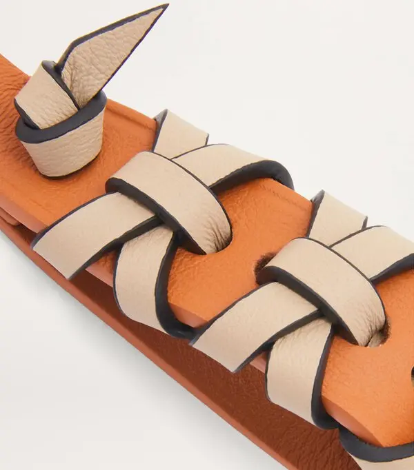 Loewe Leather Braided Cross Keychain - Brown | Editorialist
