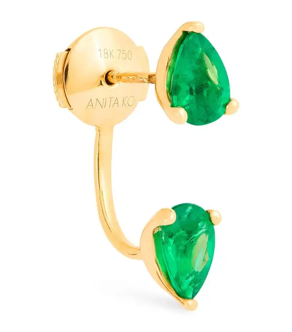 ANITA KO 18k Yellow And Emerald Orbit Single Earring - Gold