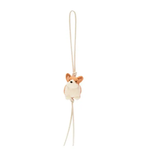 Loewe Felt Corgi Charm - White