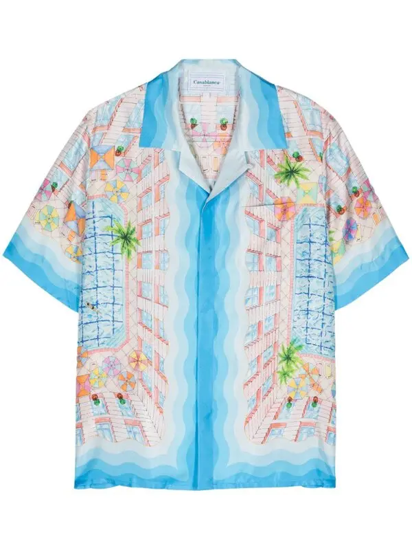 Casablanca Le Plongeon Silk Shirt - Blue