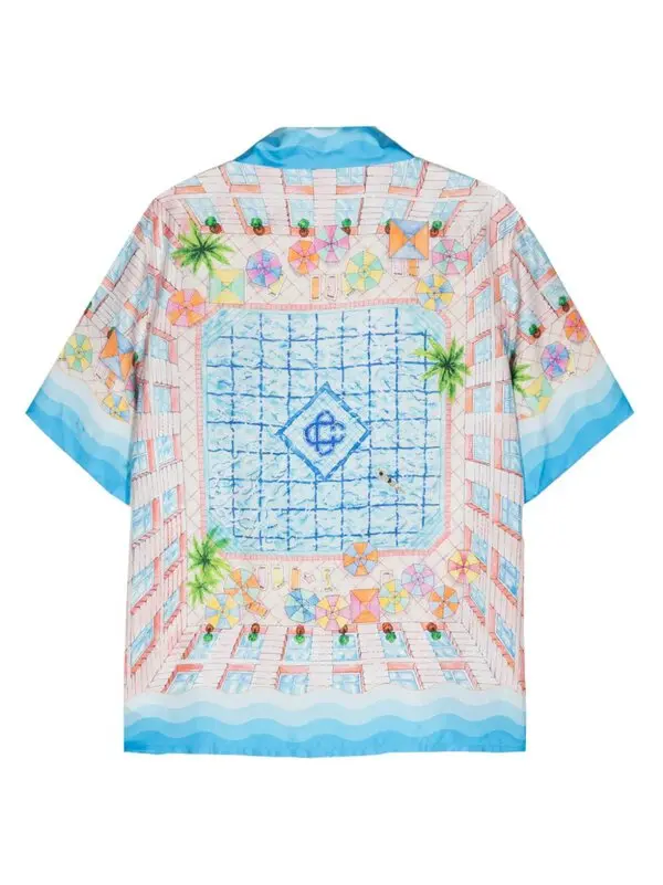 Casablanca Le Plongeon Silk Shirt - Blue