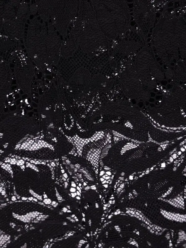 Rabanne Floral Lace Skirt - Black